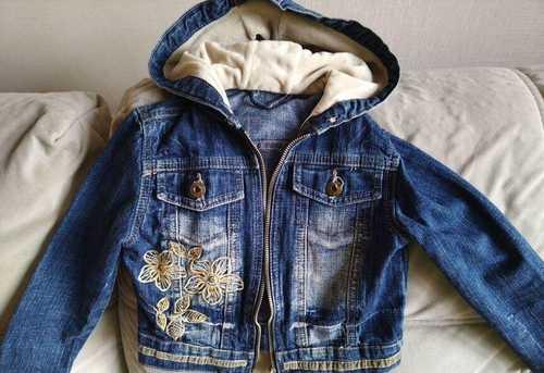 Куртка-ветровка джинсовая на девочку 98-104