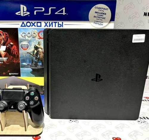 PS4 Slim 1 Tb   1 год гарантии (полный комплект)