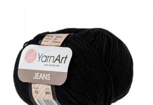 Пряжа YarnArt jeans цвет чёрный (53)