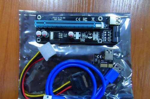 Райзер PCI-E 1x-16x ver. 006S molex для майнинга