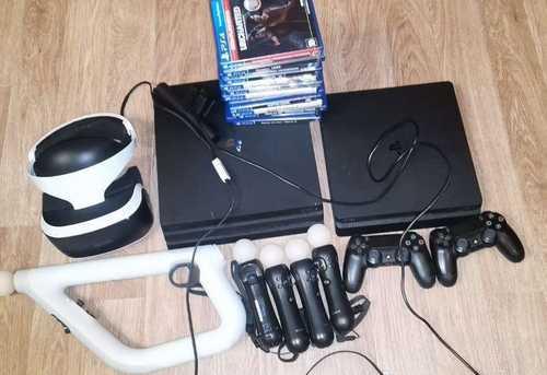 Ps 4 slim, pro, VR, aim, move, ea подписка