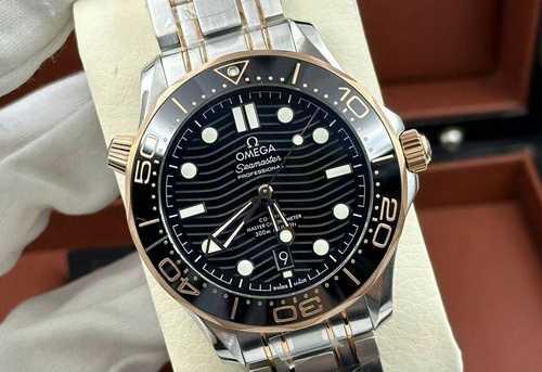 Часы Omega Seamaster Diver 300 M чёрные биколор