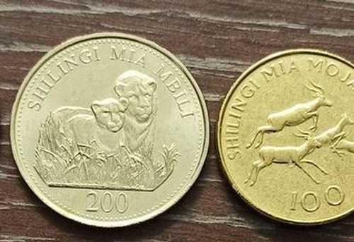 Продам комплект из 4 монет Танзания животные