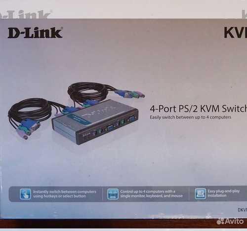 KVM переключатель D-Link 4 - Port PS/2 KVM Switch