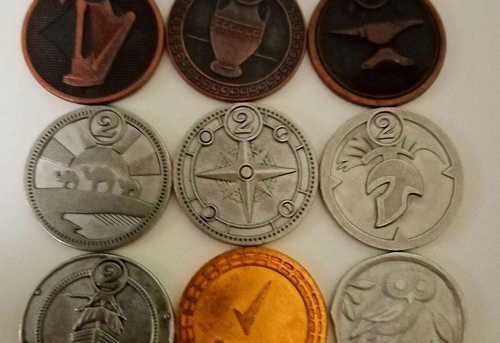 Монеты с разных акций