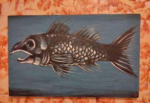 Картина маслом "Рыба"