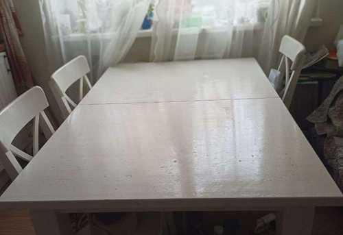 Кухонный стол IKEA белый раздвижной