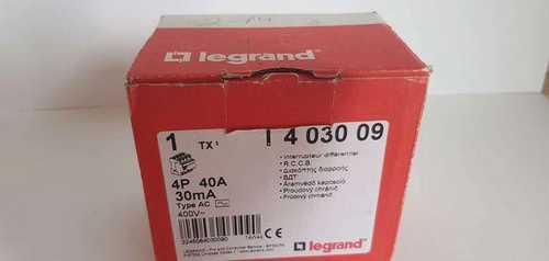 Узо legrand 40A 30ma TX3 4P