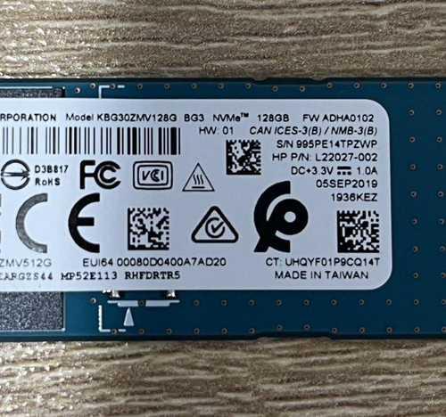 Ssd Toshiba M2 NVMe 128gb KBG30ZMV 128 Gb