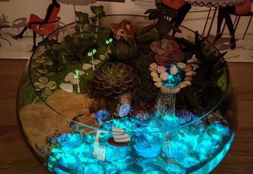 Флорариумы с водопадом, морем, подсветкой