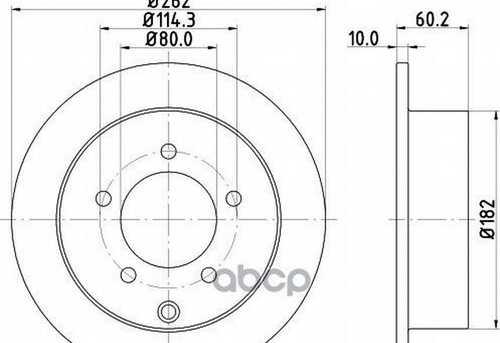Диск тормозной mitsubishi lancer 08- задний D 2