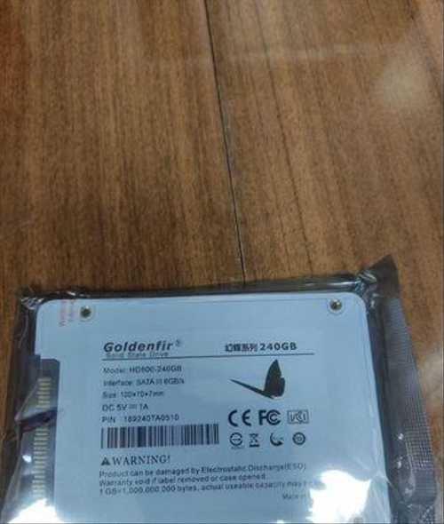 Накопители SSD 240Gb марки GoldenFir SATA-3 новые