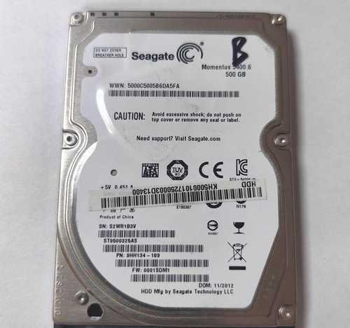 Жесткий диск 2,5 Seagate 500Gb есть бэды