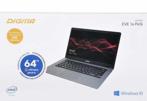 Ноутбук 14.1" DIGMA EVE 14 P416, 128 ГБ, Pentium J3710, RAM 4 ГБ, Intel HD Graphics 405