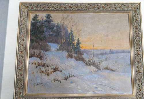 Картина "Утро в зимнем лесу", 1949г Мособлхудожник