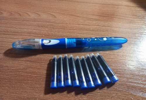 Перьевая ручка Brauberg delta+10 картриджей
