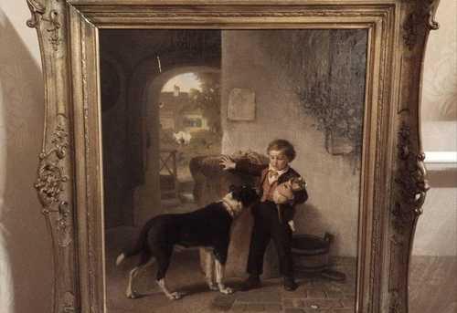 Старинная картина.Фридрих Георг Бишоф.1858г