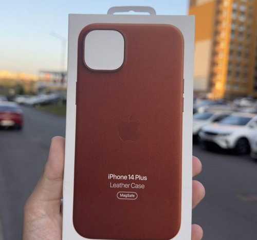 Чехол iPhone 14 Plus Leather Case (оригинал)