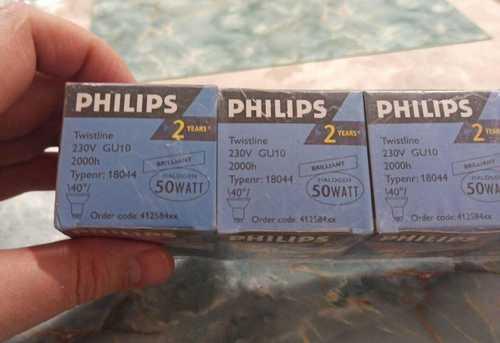 Лампочки галогеновые philips, 230В, GU10, 2000h