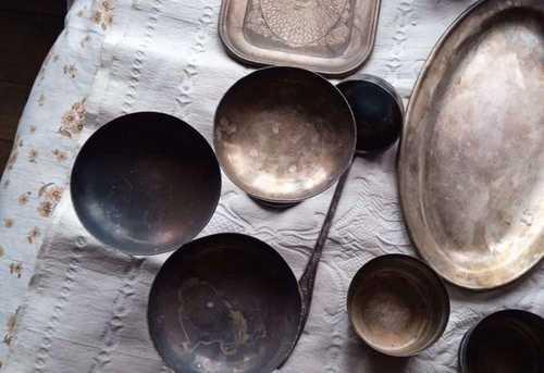 Набор мельхиоровой посуды