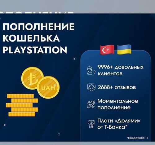 Карта пополнения кошелька PSN Турция/Украина