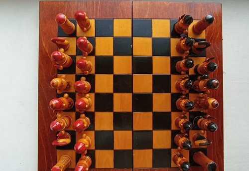 Шахматы ссср,деревянные, лаковая ручная роспись