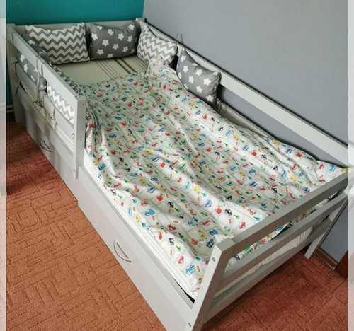 Детская кровать 80 160 с ящиками