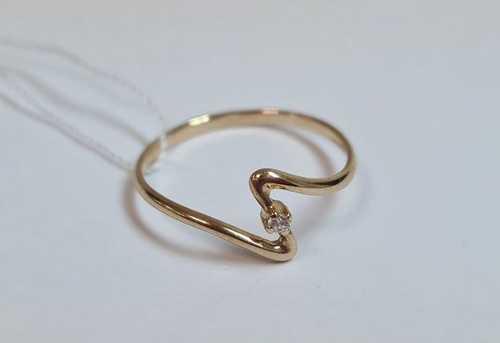 Золотое кольцо с фианитом 17,5 (сн548658)