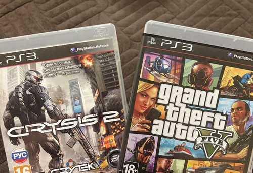 Диски GTA5 Сrysis 2 Sony PlayStation 3