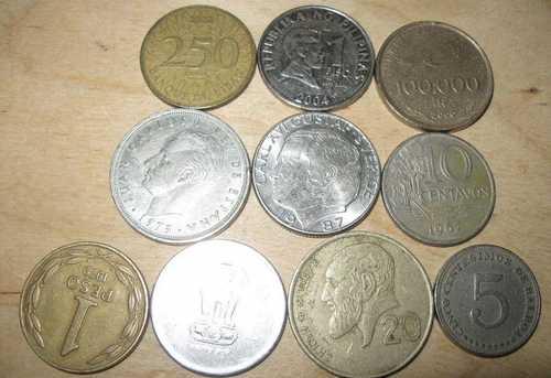 Монеты иностранные.10 шт