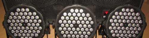 Светомузыка Стробоскопы 3шт LED Par54 Rgbw Mic DMX