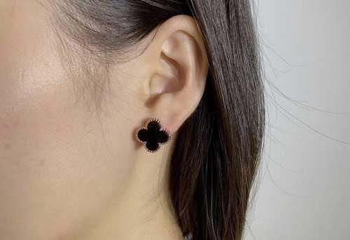 Серьги van cleef ванклиф перламутр серебро золото