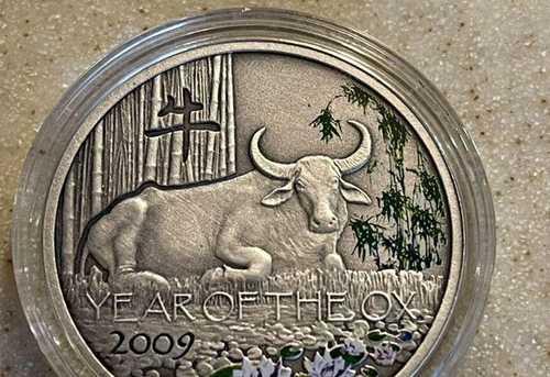 1 доллар Ниуэ серебро, 2008 г.Год Быка
