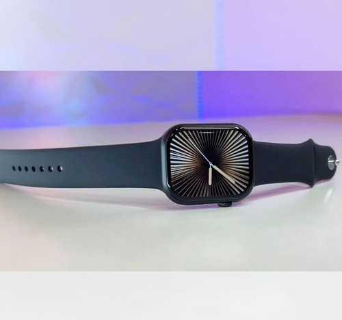 Apple watch 10 46mm с яблоком при включении