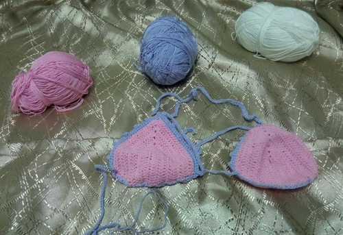 Пряжа нитки для ручного вязания-разные остатки