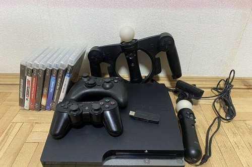 Игровая приставка Sony PS3+PS Move+8 игр