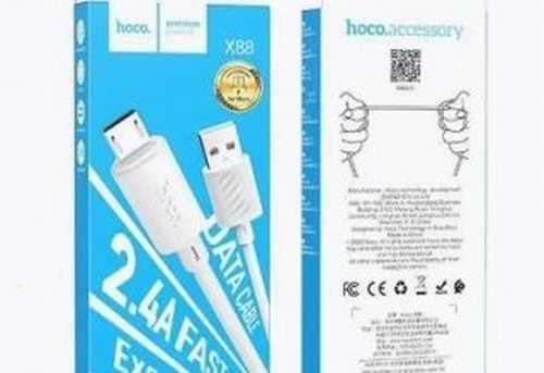 Кабель оптом. USB hoco X88, microusb, 2.4А, 1 м