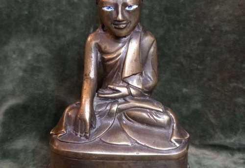 Старинная статуэтка улыбающийся Будда,18 в.Китай