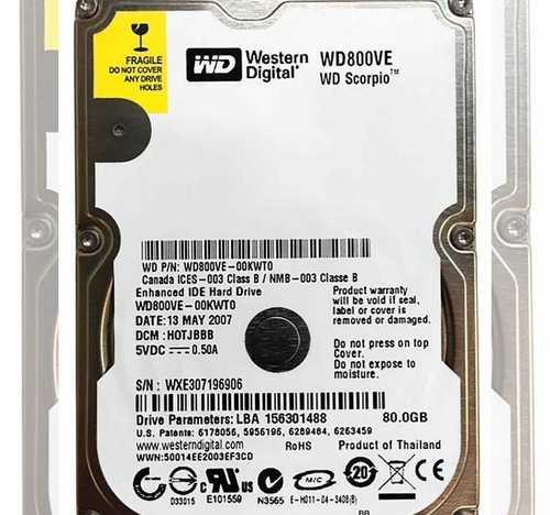 Жесткий диск Western Digital WD800VE 80Gb 5400 IDE