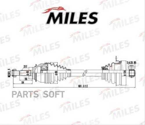 Miles GC01173 Привод в сборе левый renault logan I