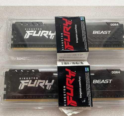 Оперативная память ddr4 32gb kingston Fury 3600