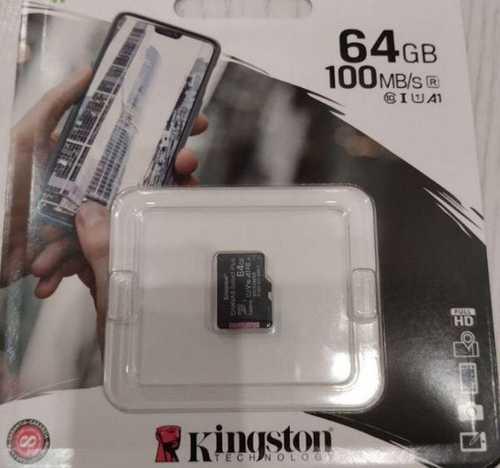 Карта памяти microsd kingston 64gb sdsc32/64gbsp