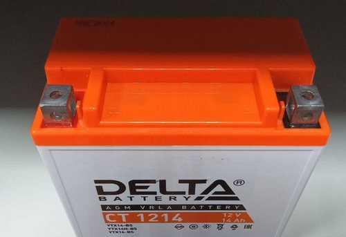 Аккумулятор на мотоцикл Delta AGM 12В 14Ач(сам)