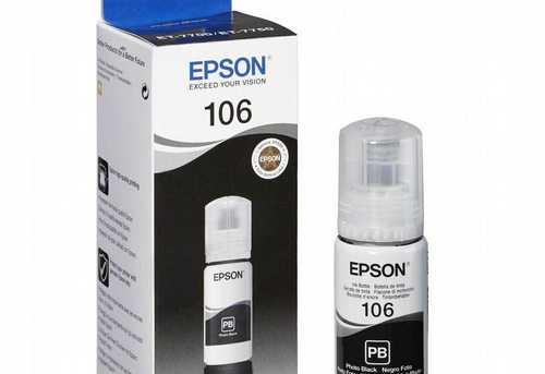 Картридж Epson C13T00R140 черный фото, № 106 ориги