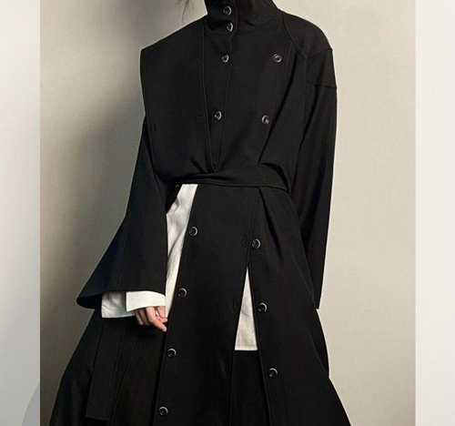 Тренч Yohji Yamamoto black trench coat type