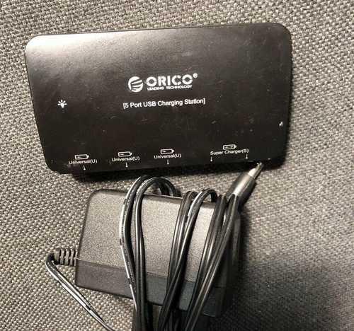 Orico зарядное 5 usb 40W в авто и в розетку