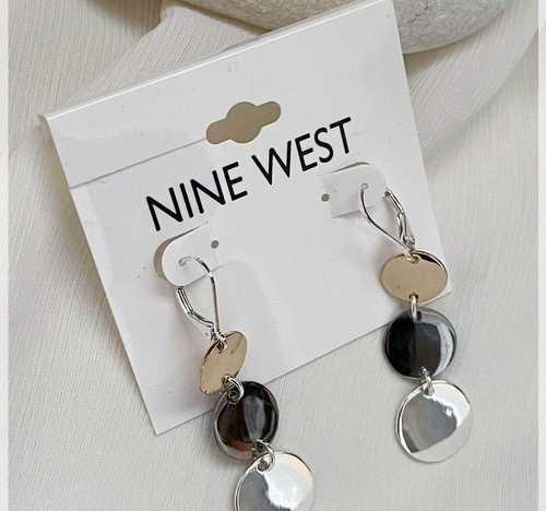 Новые серьги Nine West триколор металл ориг