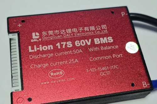 Плата контроля BMS Li-ion 17S 60V 50A