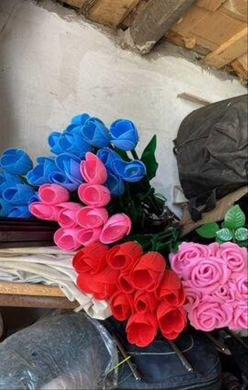 Букет садовых фонариков розы тюльпаны
