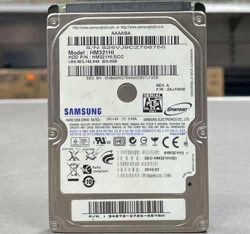 Samsung 320Gb 5400 sataii 2,5" HDD